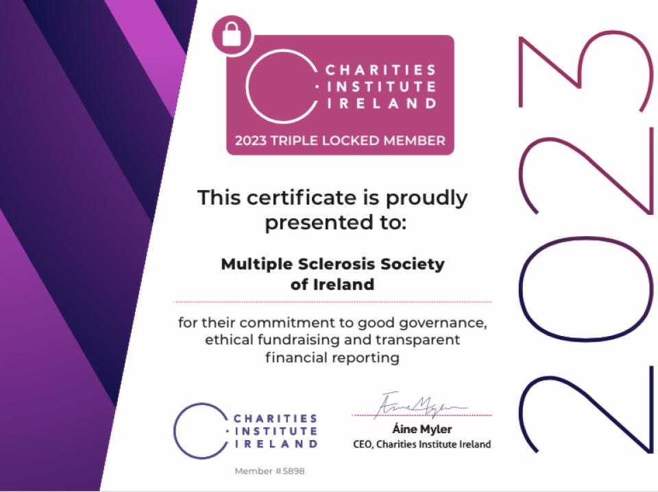 MS Ireland Awarded CII's Triple Lock Standard for 2023 | MS Ireland